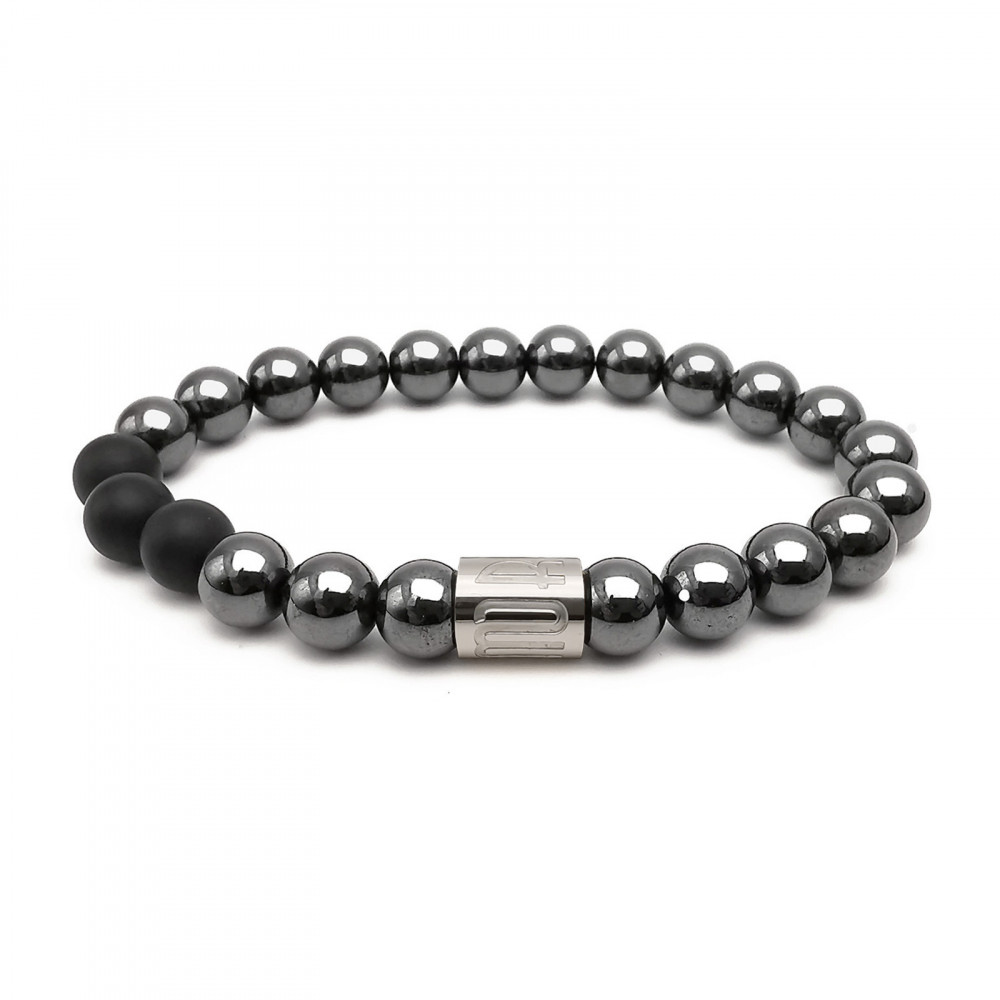 Morchic Magnetic Hematite Matte Onyx Elastic Black Bracelet For Men Women Unisex Yoga Pain Relief 8mm